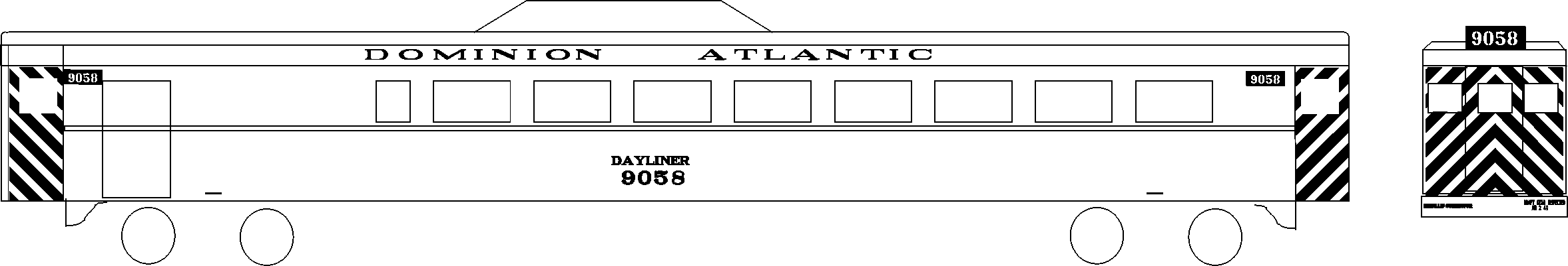 DAR#9058 Dominion Atlantic Dayliner RDC with tiger stripes - Black Cat ...